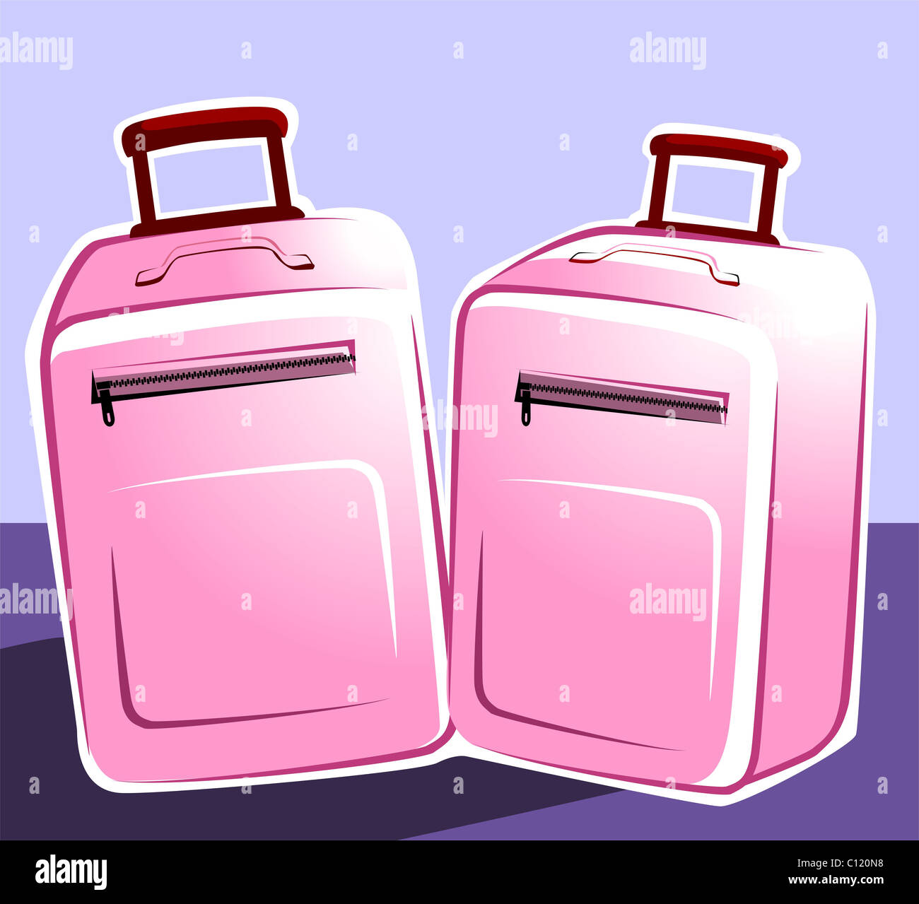 Illustration of two trolley bags Stock Photo - Alamy