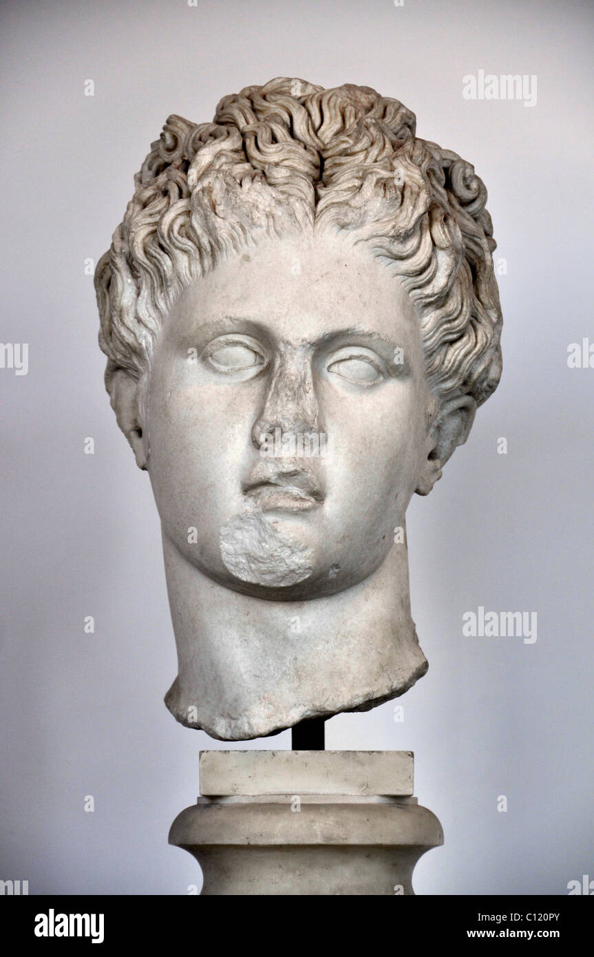 Ancient marble bust of god Apollo, Museo Palatino, Palatino, Rome ...