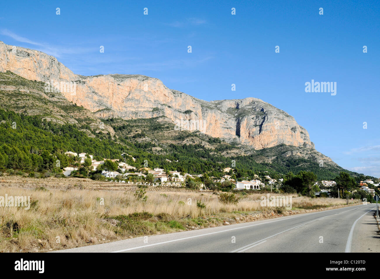 Houses, settlement, Mt. Montgo, nature reserve, Javea, Costa Blanca ...