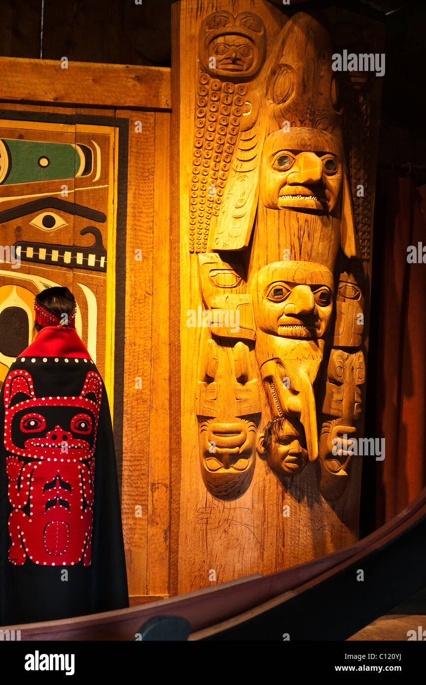 Alaska. Tlingit native performers at Chief Shakes Tribal House, Tlingit ...
