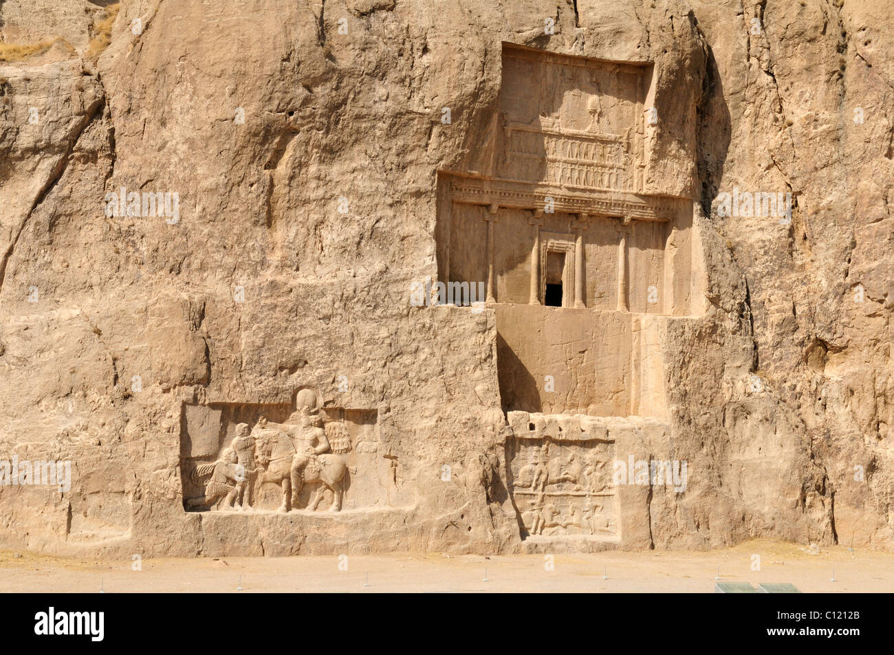 Historic tomb of King Darius, Dareios I. at the Achaemenid burial site ...