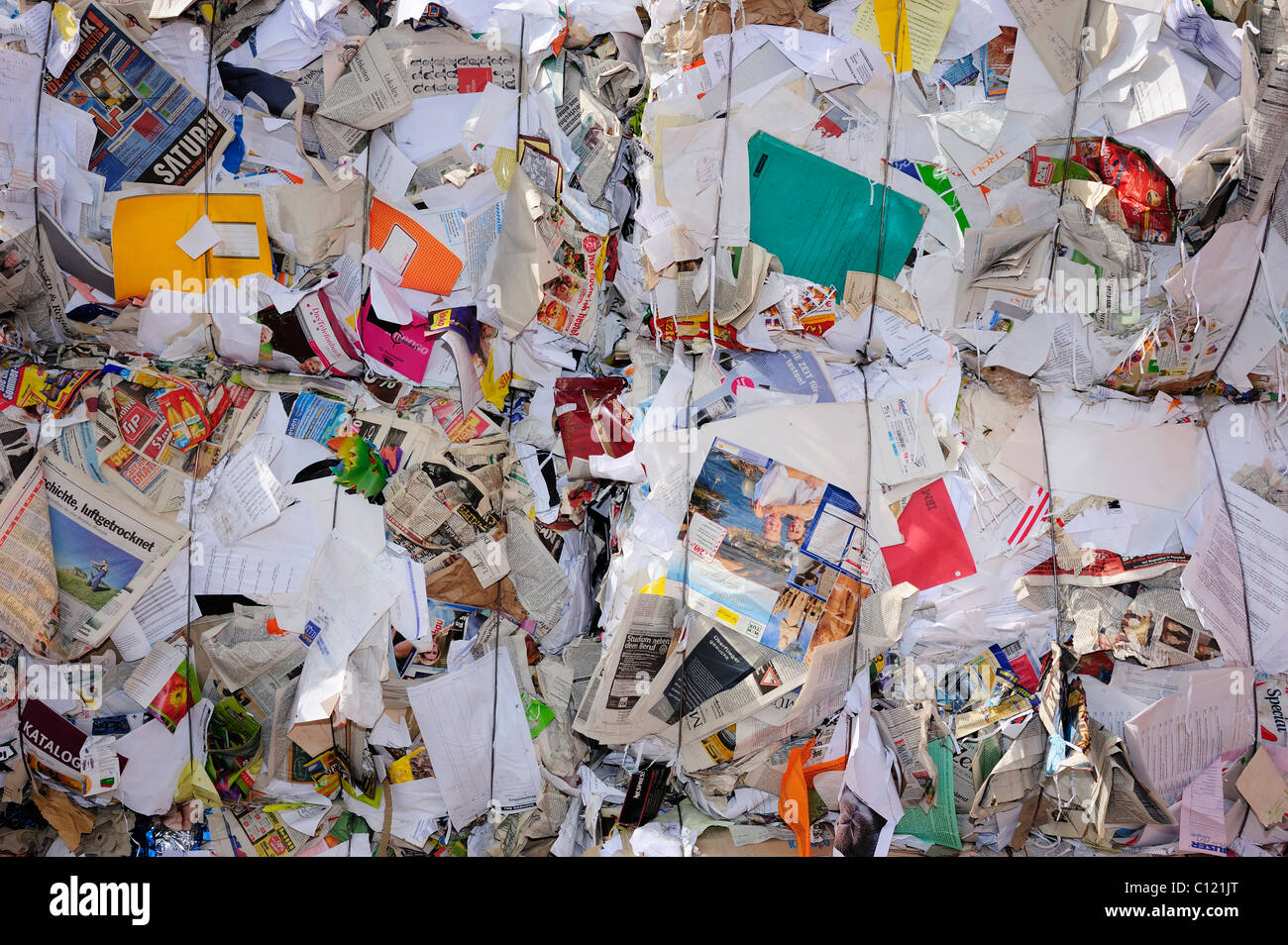 Pressed paper, collection station Stock Photo - Alamy