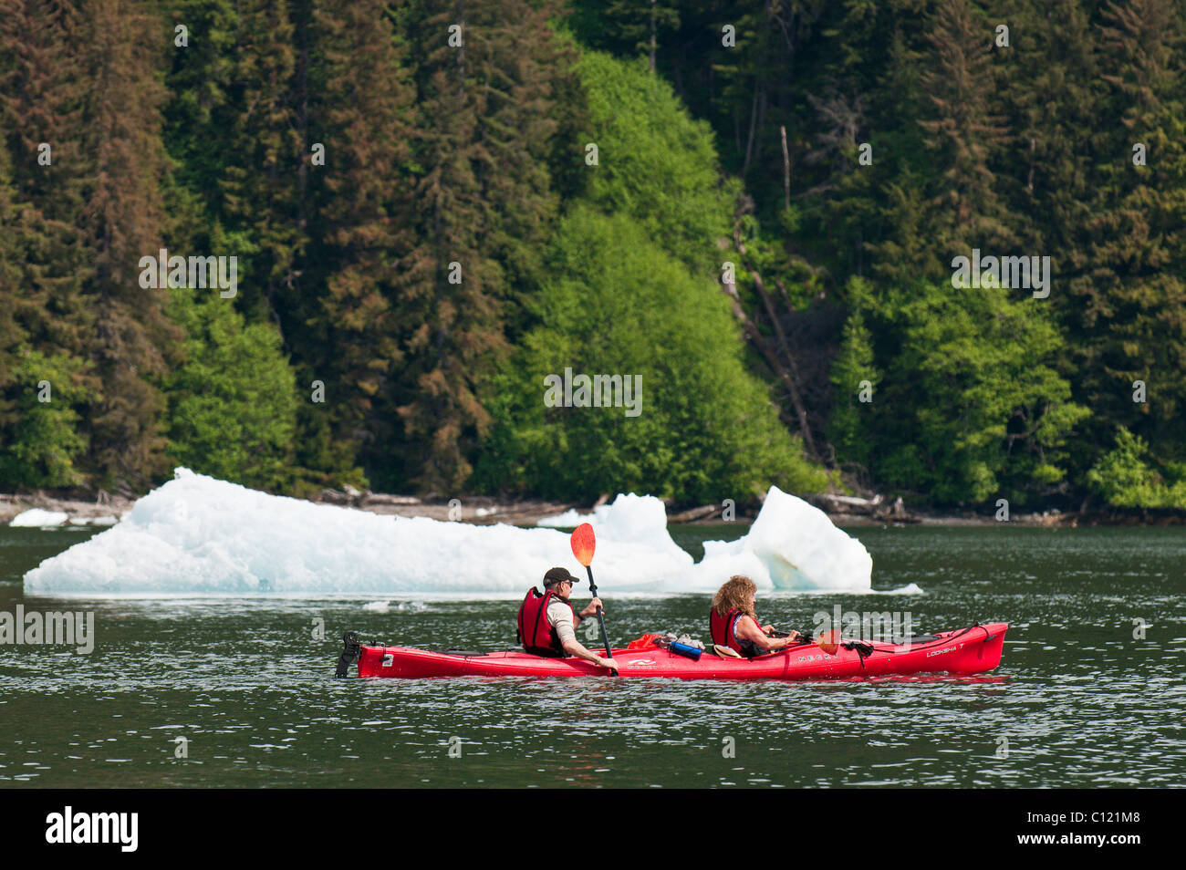 Alaska. Kayaking around icebergs in LeConte Bay, Southeast Alaska. (MRs ...