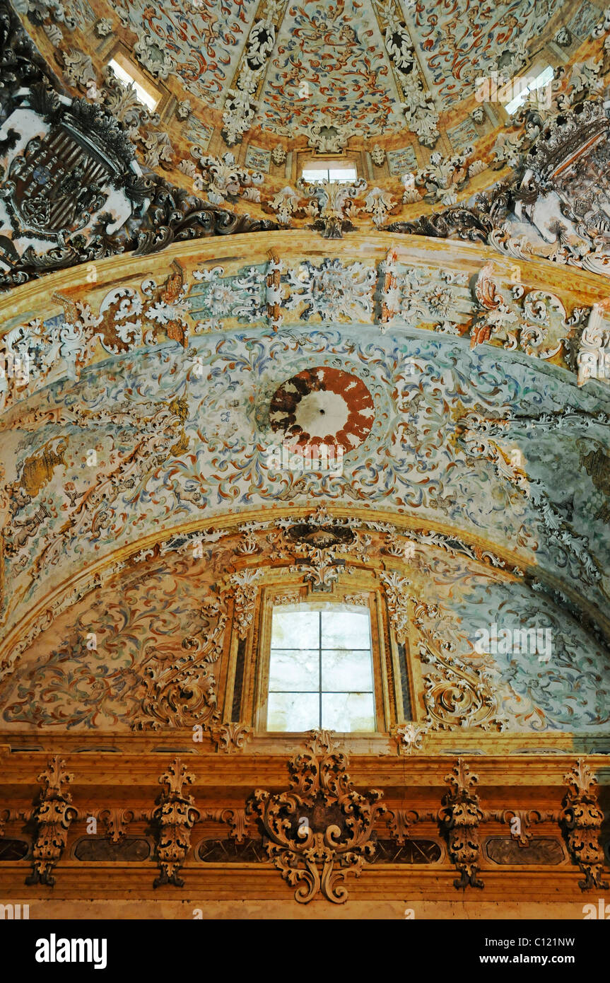 Marble window vaulted ceiling, stucco, colorful decorations, ornaments ...