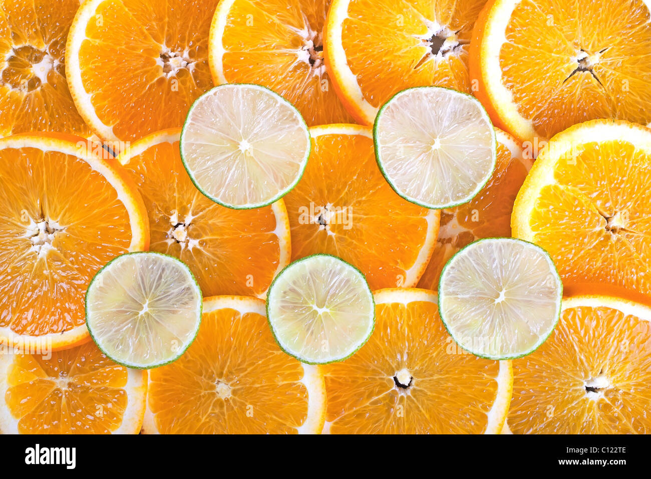 lime and orange slices background Stock Photo - Alamy