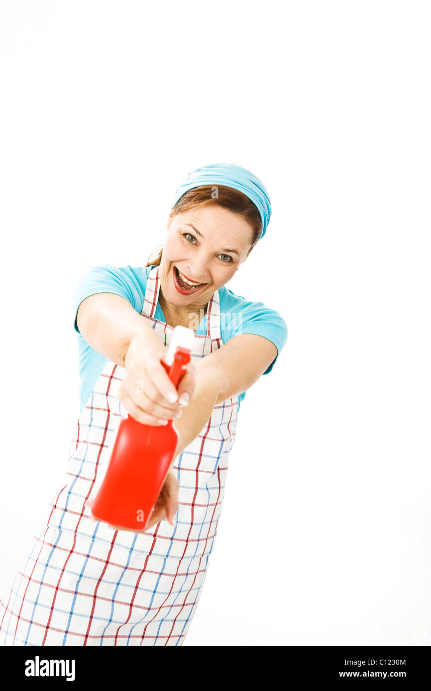 Cleaning lady at work Stock Photo - Alamy