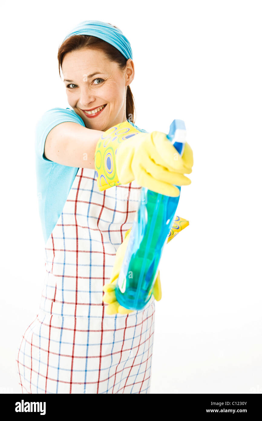 Cleaning lady at work Stock Photo - Alamy