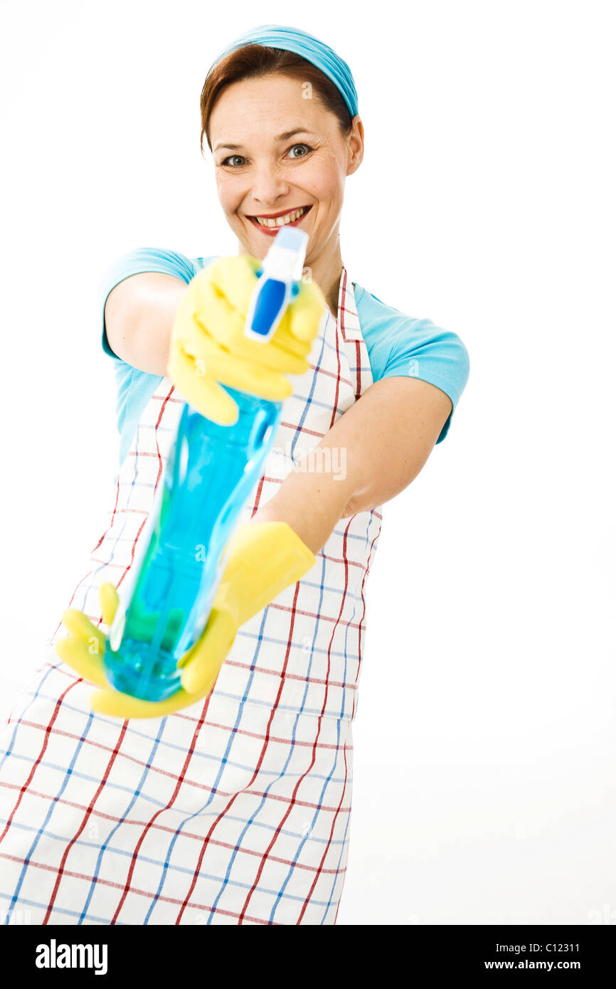 Cleaning lady at work Stock Photo - Alamy