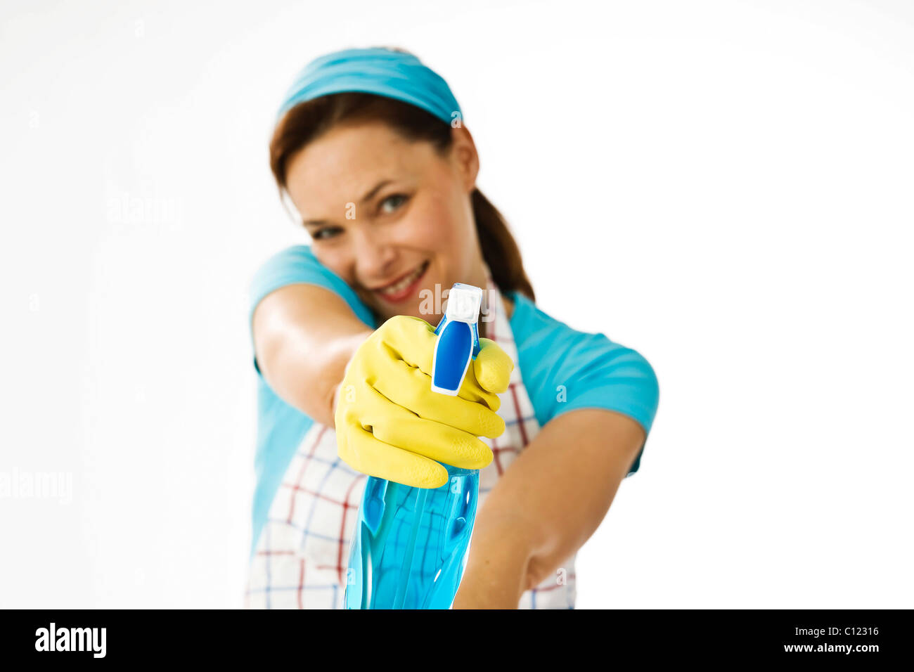 Cleaning lady at work Stock Photo - Alamy