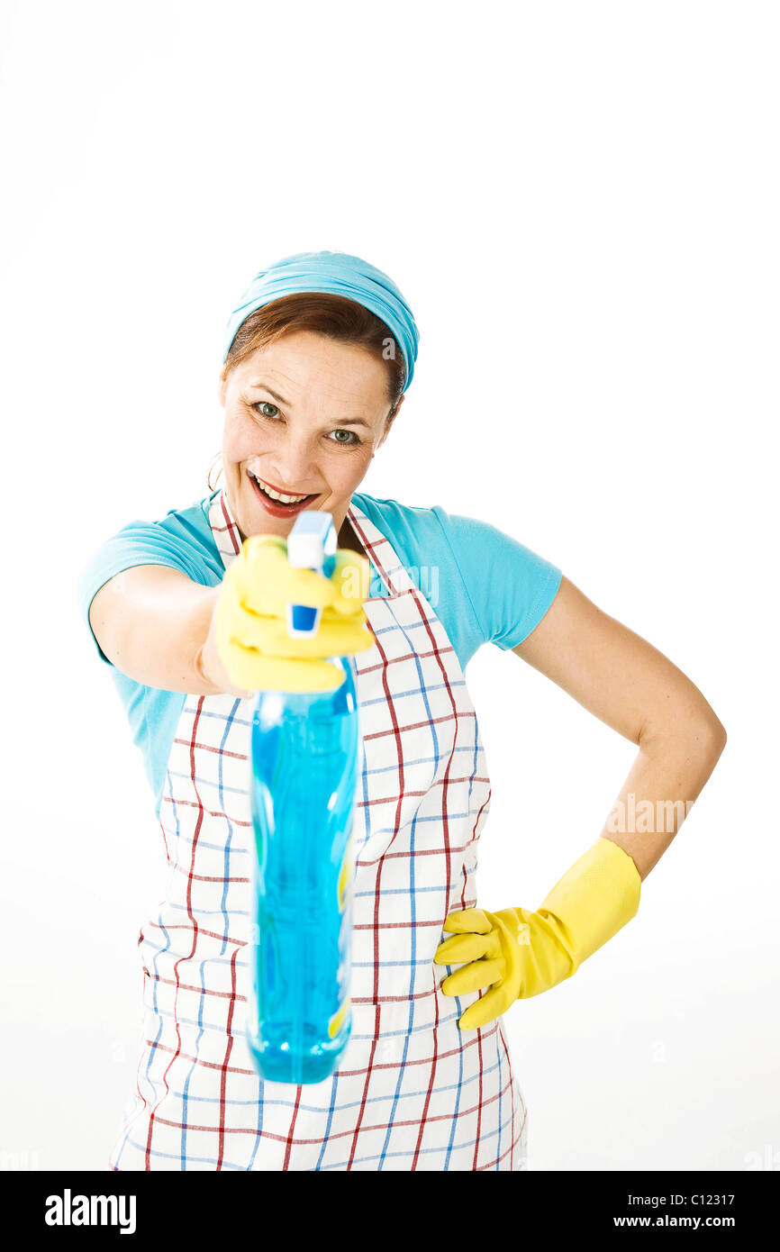 Cleaning lady at work Stock Photo - Alamy