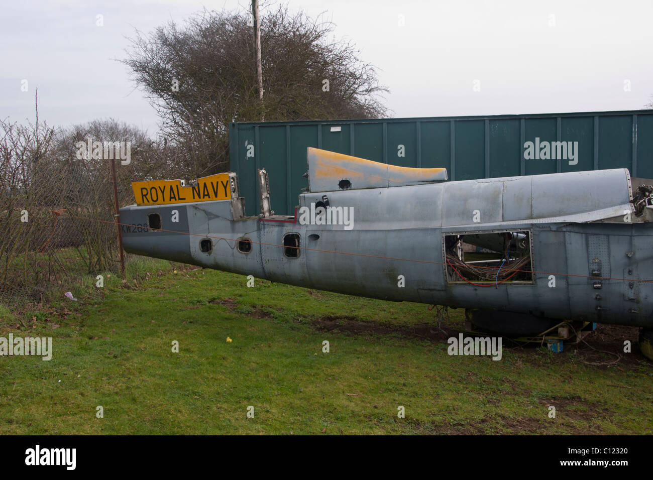 Rear of Harrier Jump jet waiting for restoration Stock Photo - Alamy
