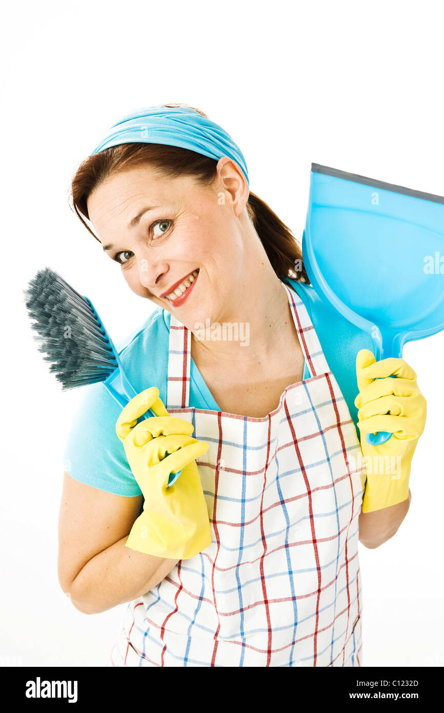 Cleaning lady at work Stock Photo - Alamy