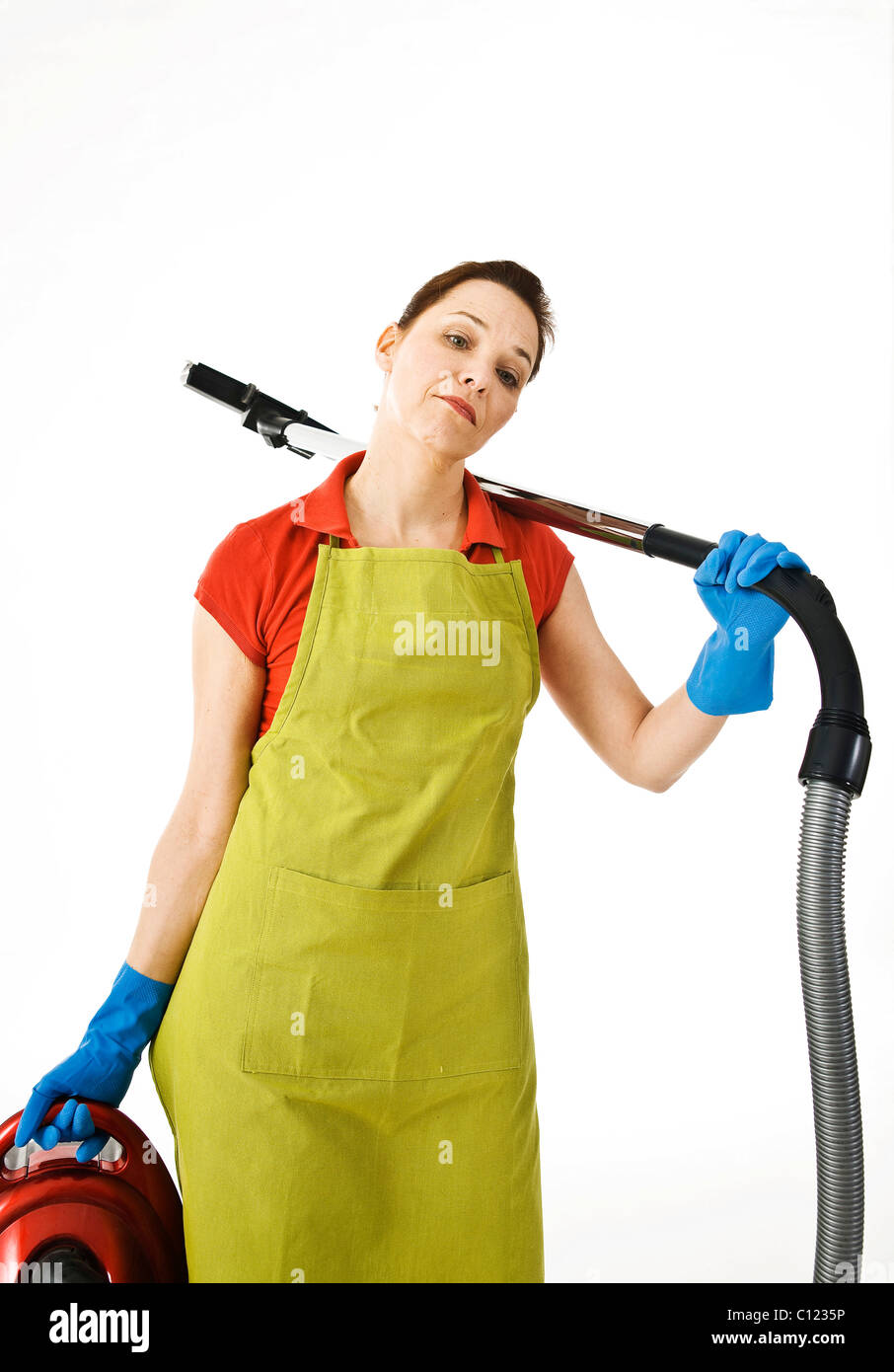 Cleaning lady at work Stock Photo - Alamy