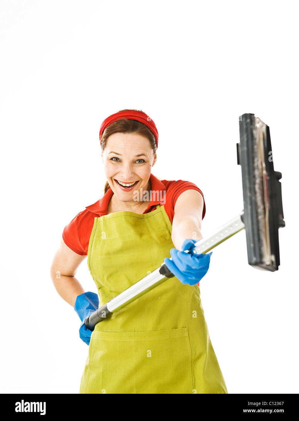 Cleaning lady at work Stock Photo - Alamy