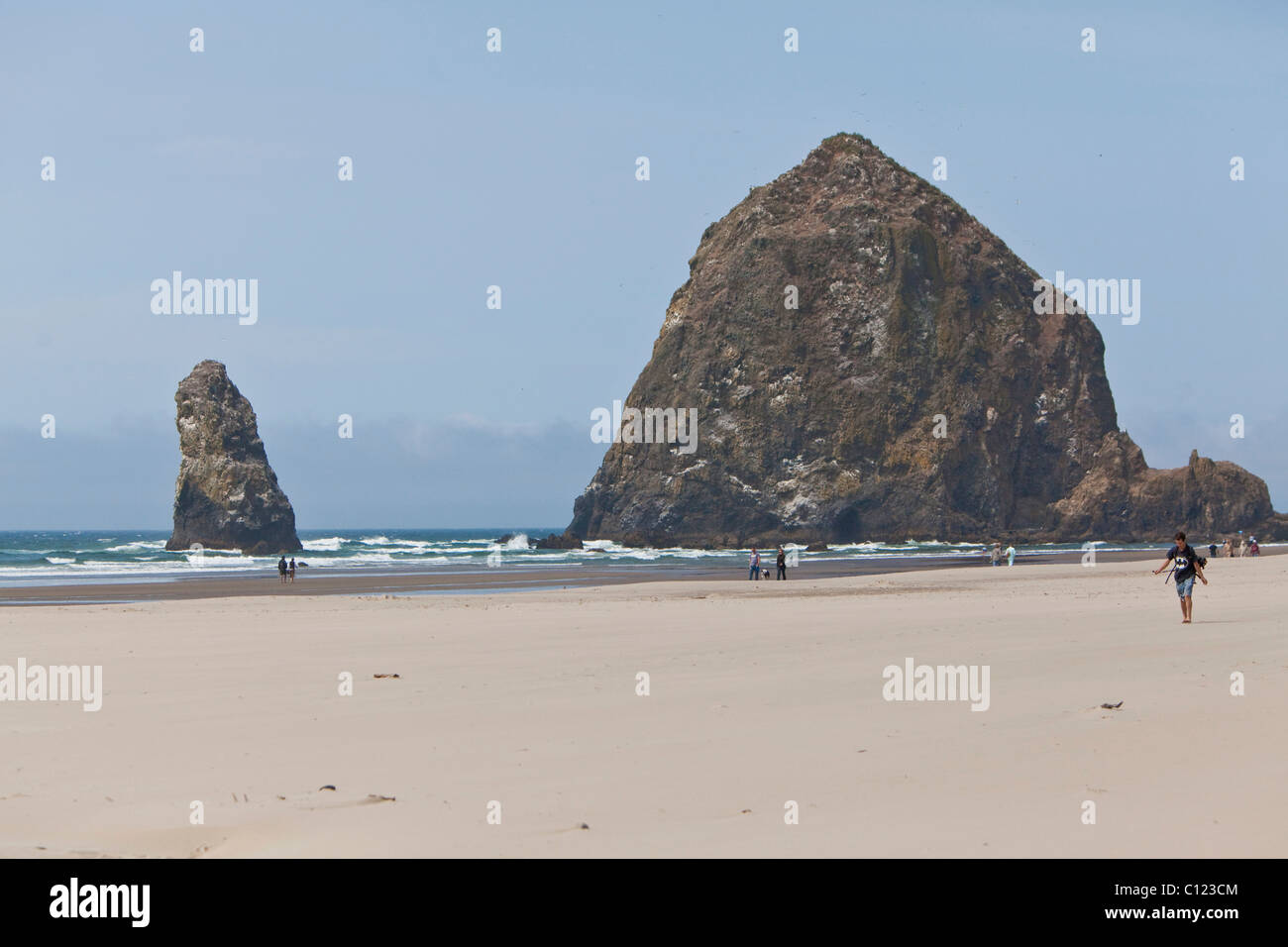 Haystack Rock at Cannon Beach, Clatsop County, Oregon, USA Stock Photo ...