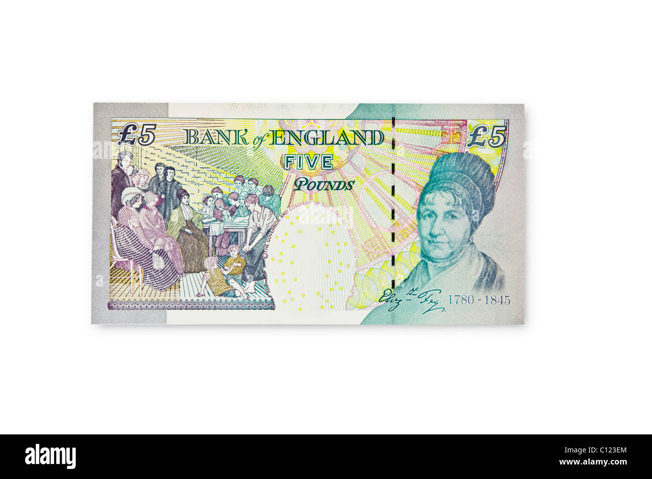 5 pound banknote, back Stock Photo - Alamy