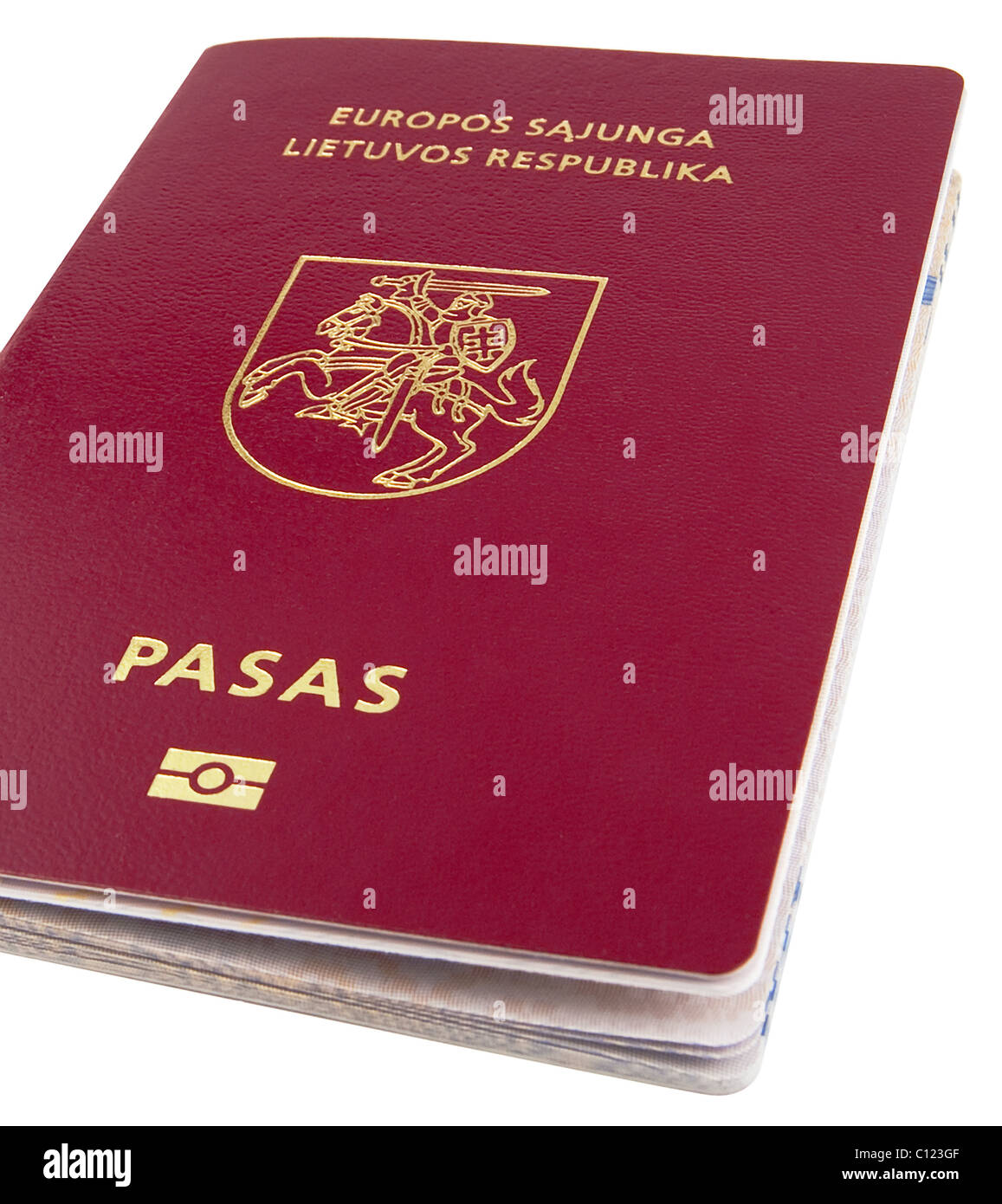 The front cover of a contemporary Lithuanian biometric passport ...