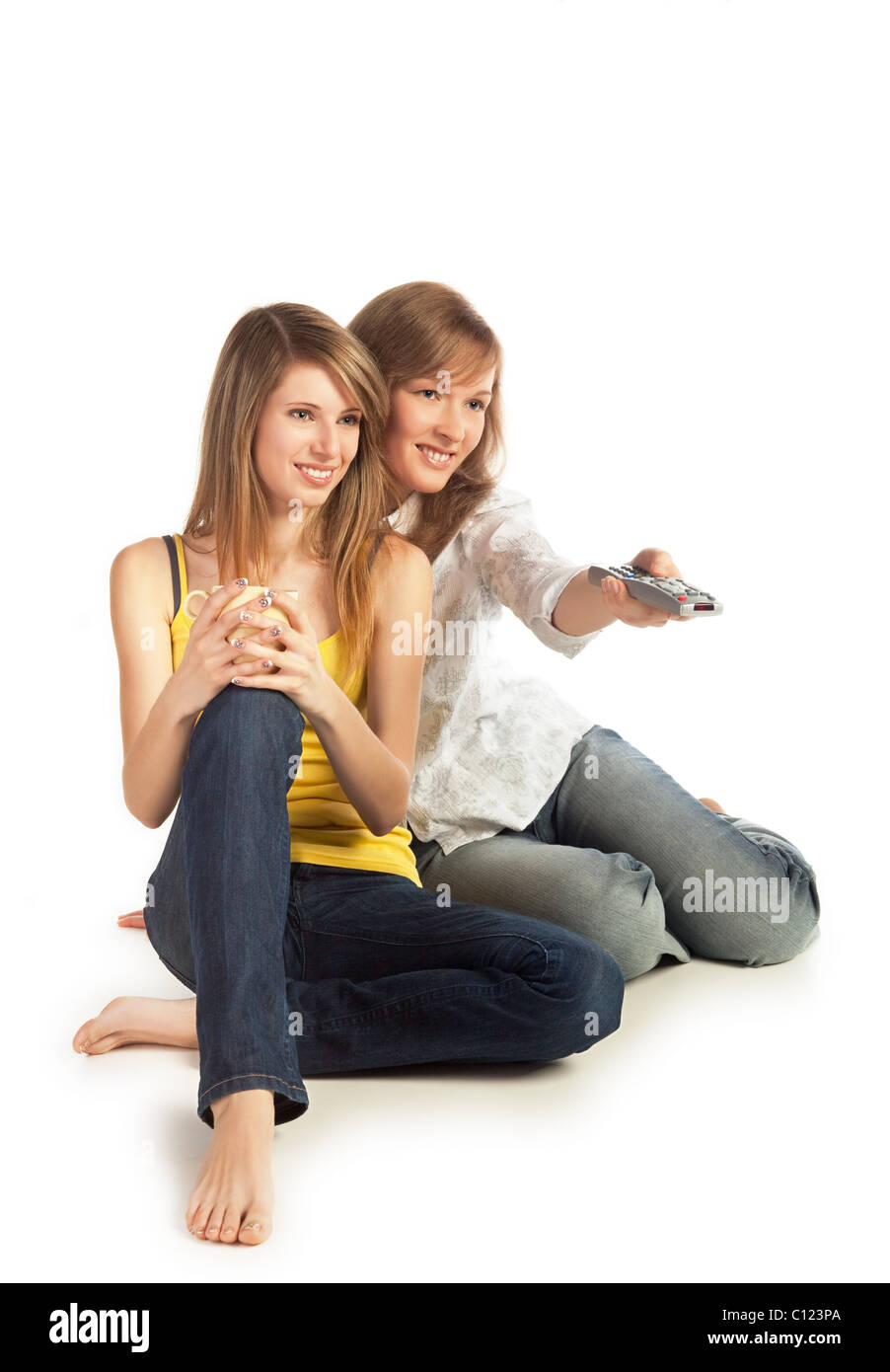 Girls watch tv hi-res stock photography and images - Alamy