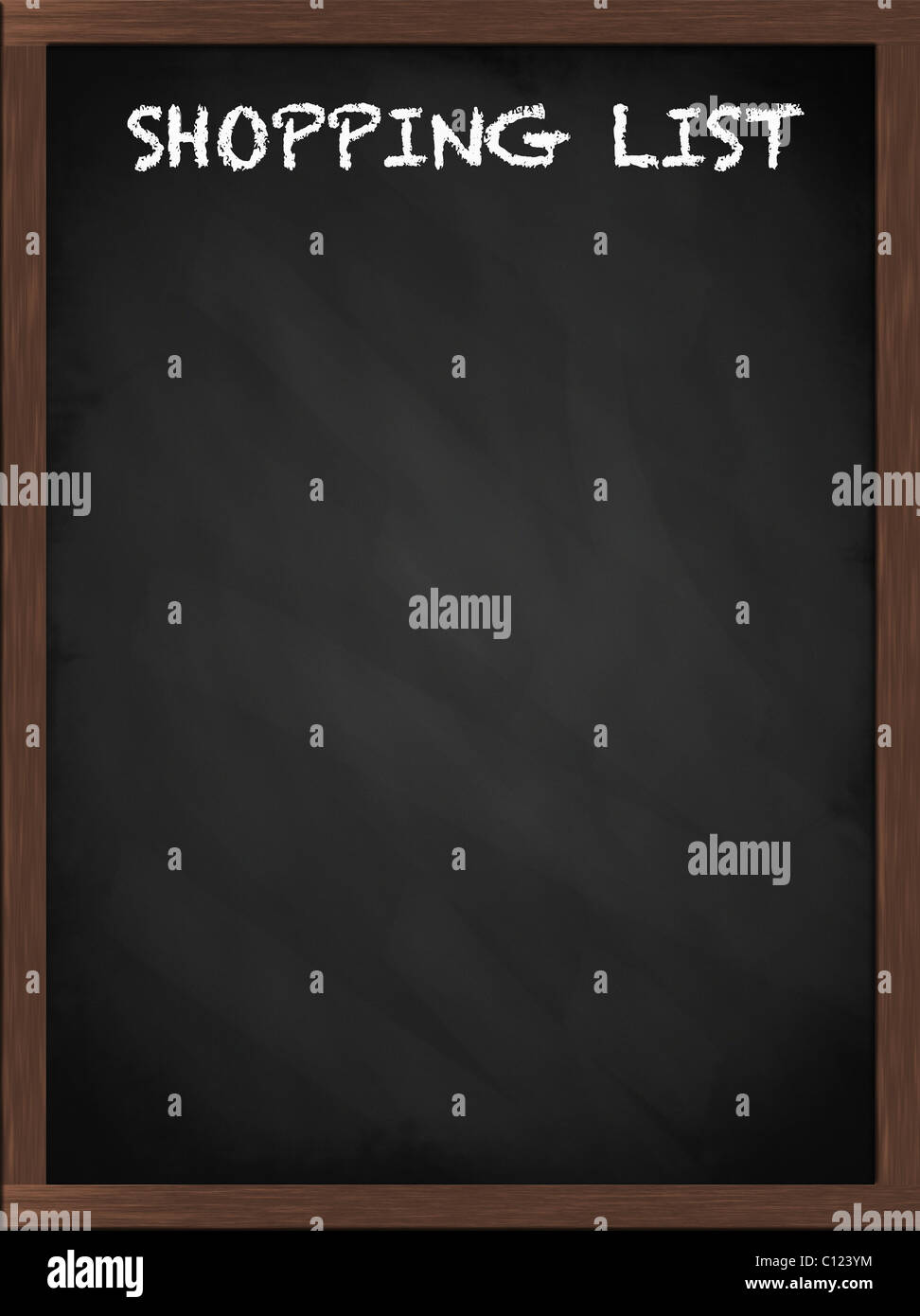 Shopping list sign on a framed blackboard Stock Photo - Alamy