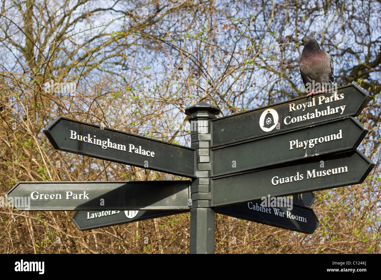 Sign post giving out information for Pedestrians in London England ...