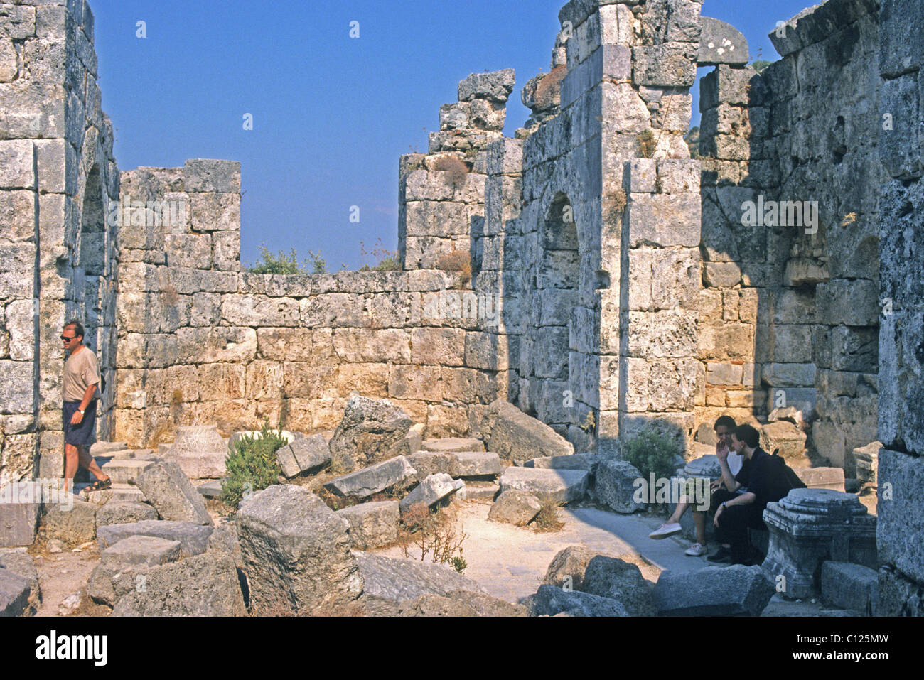 The ruins of Kaunos, Kaunus, Caunus, Caunos in Turkey near Dalyan Stock ...