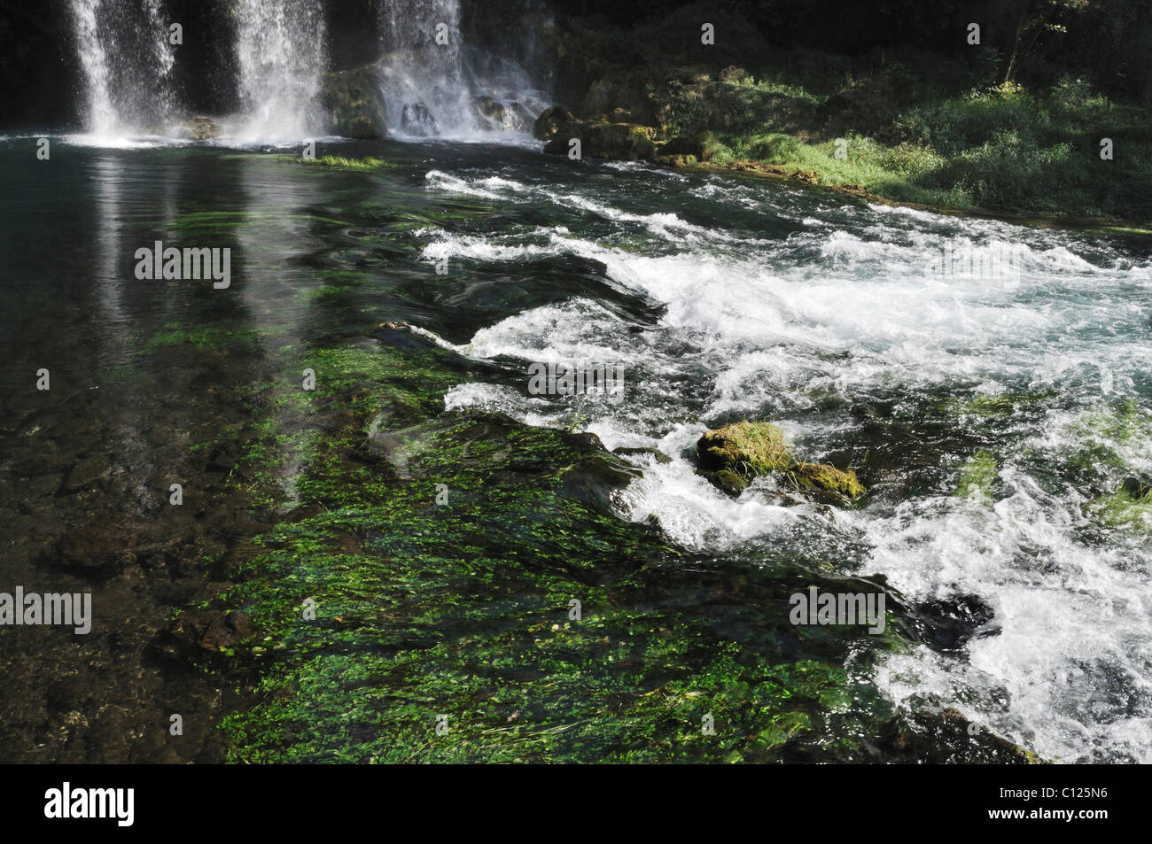 Start point of the wild river from waterfall Stock Photo - Alamy