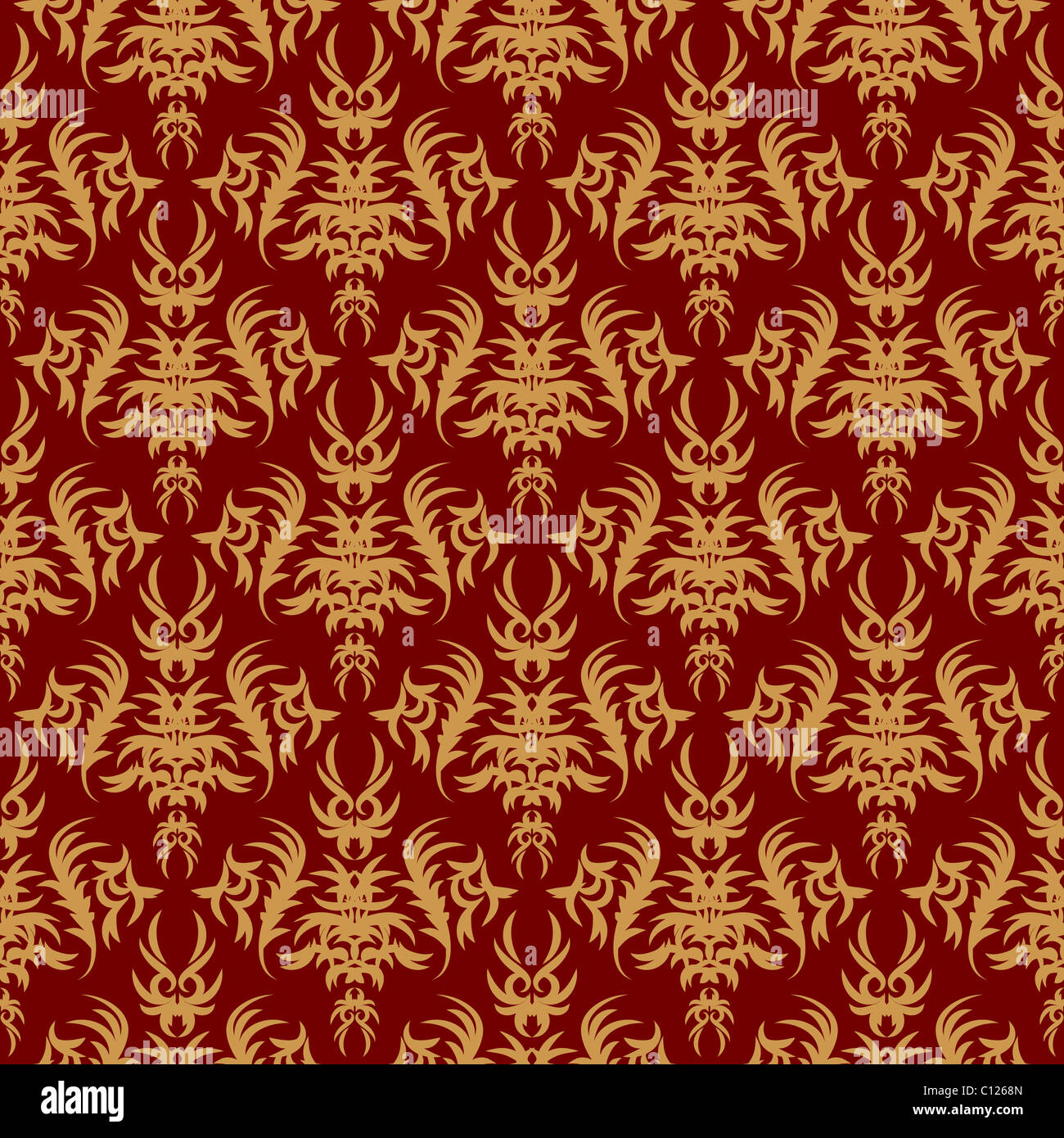 seamless pattern on a red background. Retro, vintage Stock Photo - Alamy