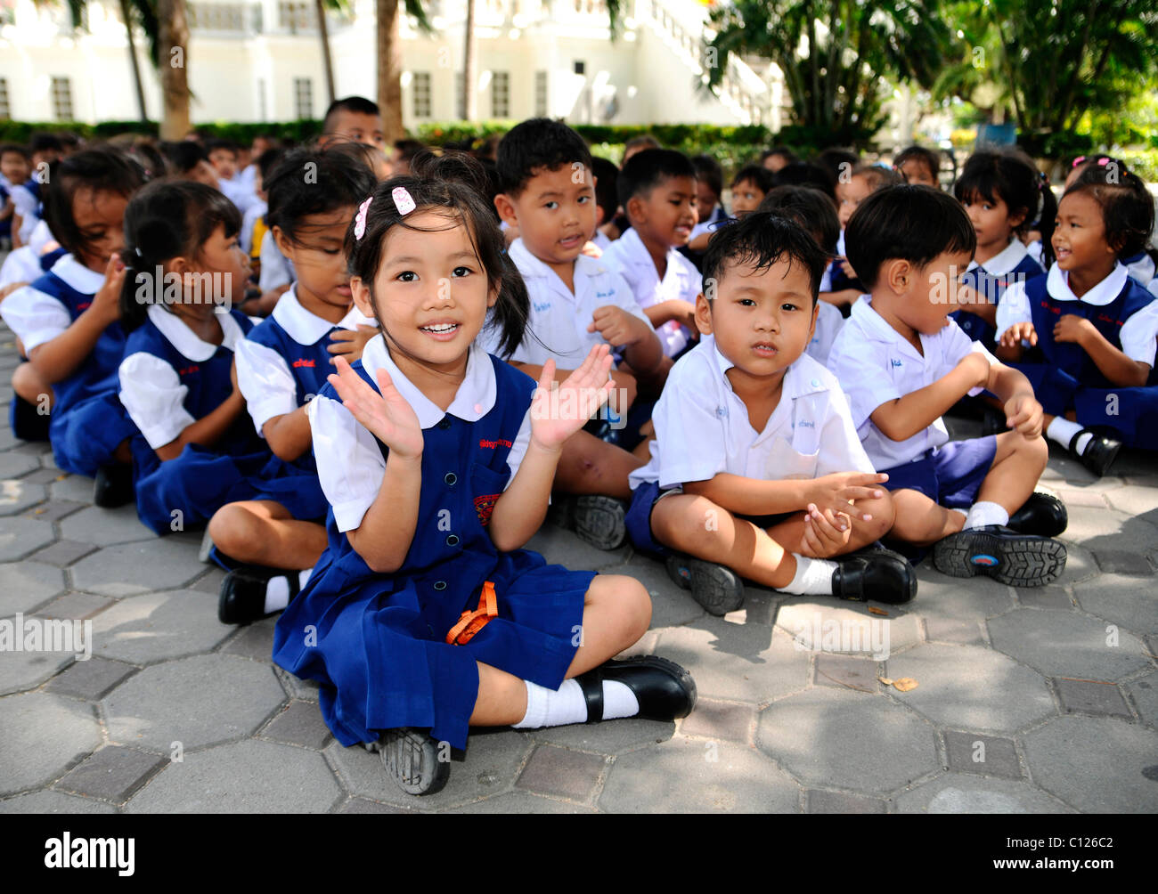 Pupils singing, Thailand, Asia Stock Photo - Alamy