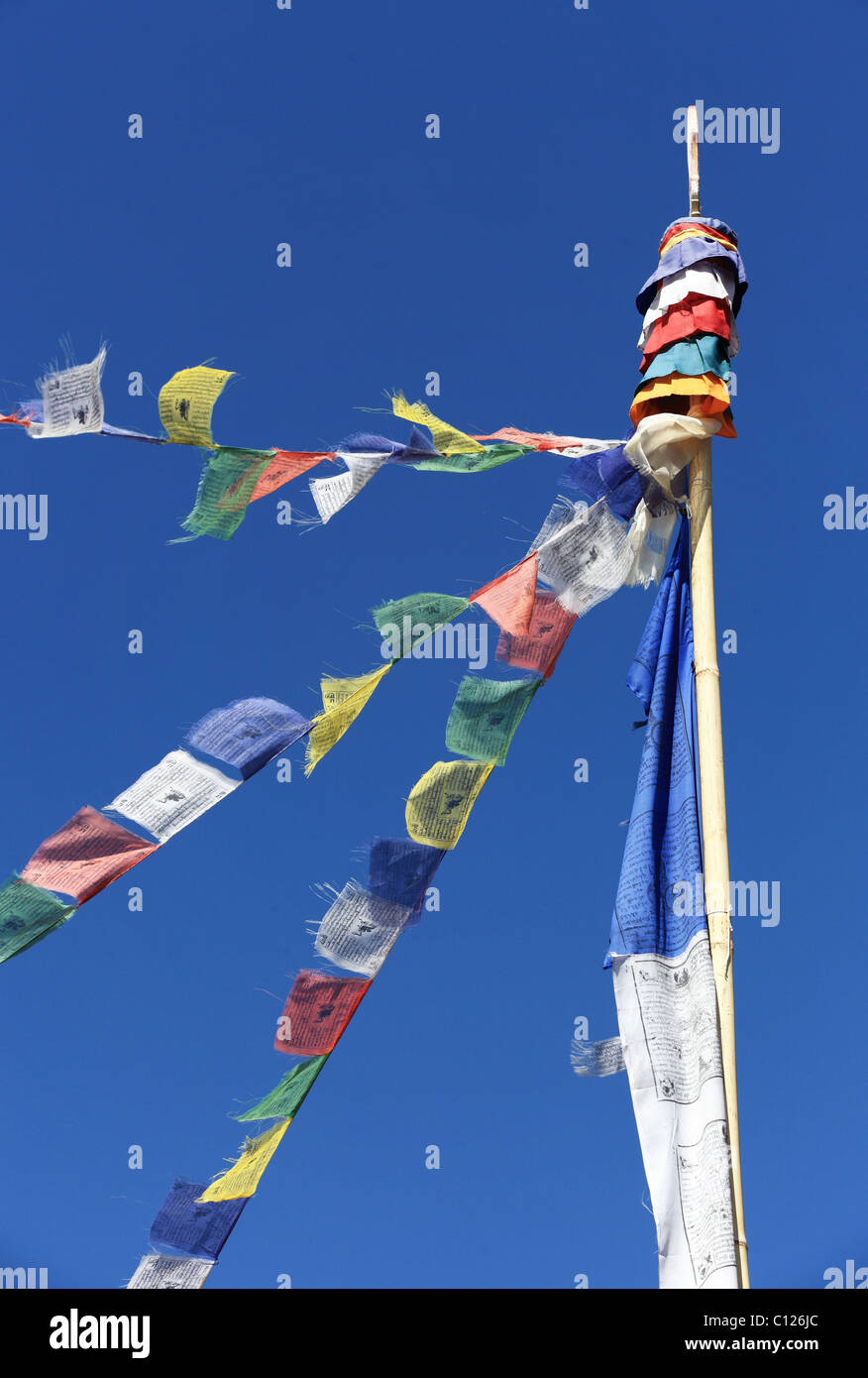 Prayer flags Buddhist rituals Stock Photo - Alamy