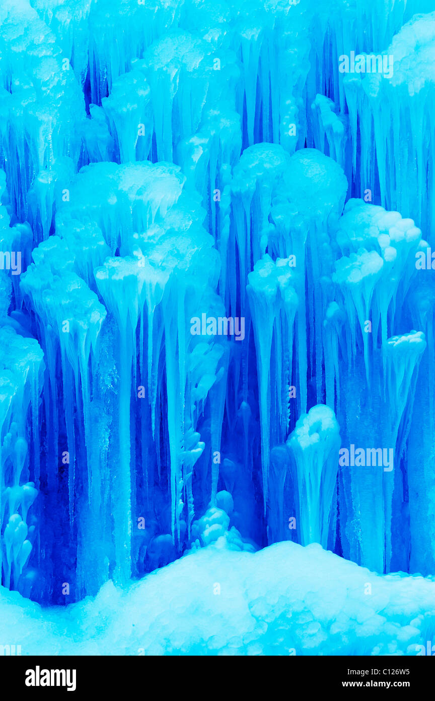 Frozen waterfall with icicles Stock Photo - Alamy