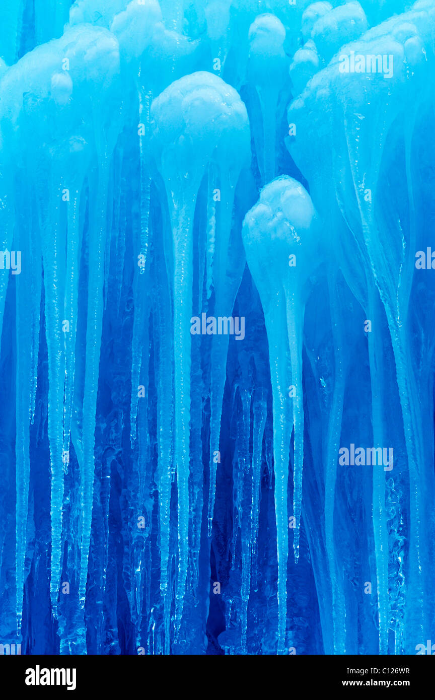 Frozen waterfall with icicles Stock Photo - Alamy