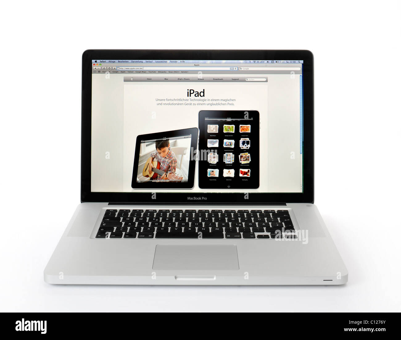 Apple MacBook Pro notebook display, Apple iPad, symbolic picture online ...