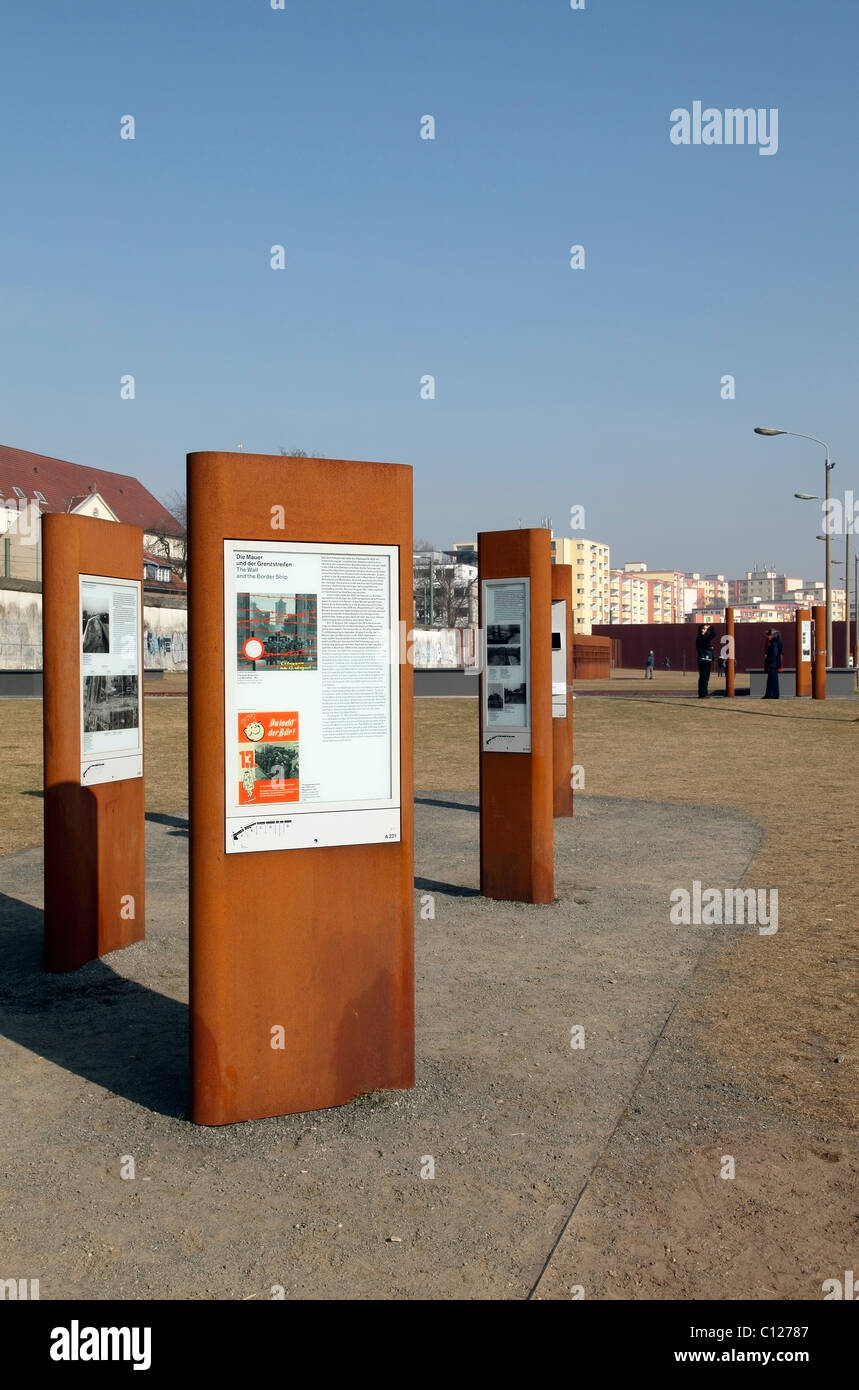 Information boards at Berlin Wall Memorial Visitor Centre, Berlin ...