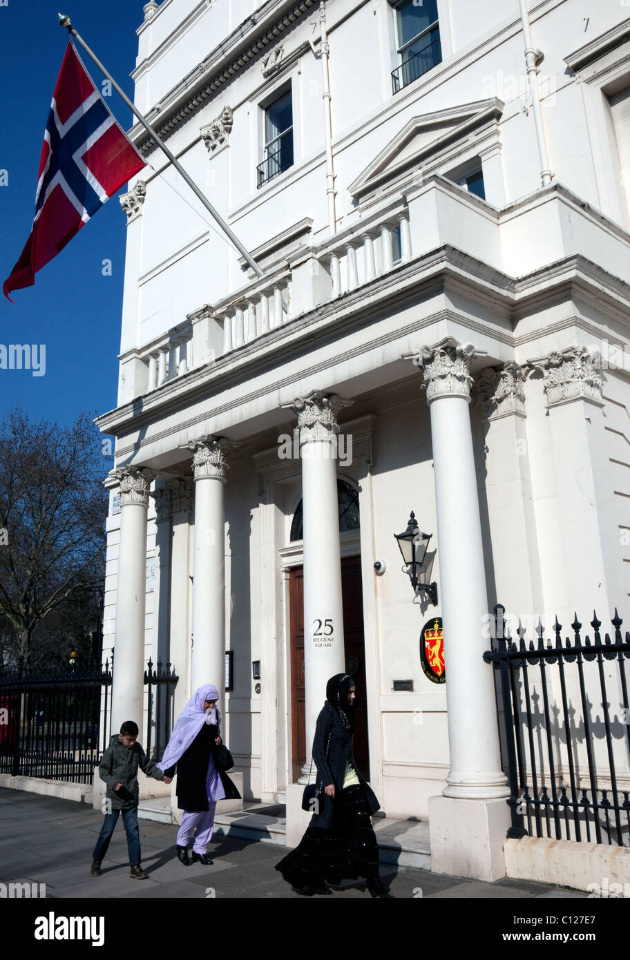 Norwegian Embassy, Belgravia, London Stock Photo - Alamy