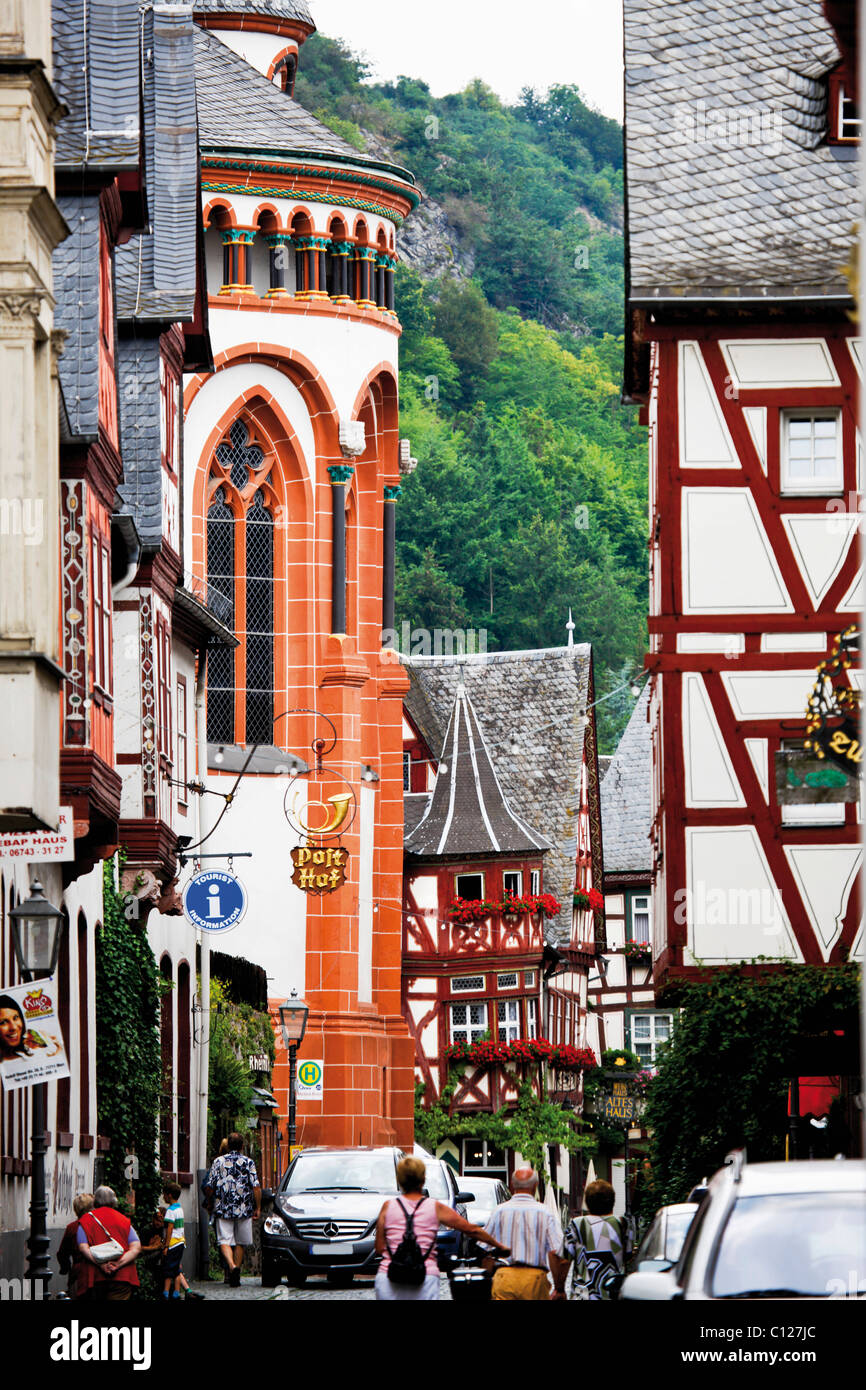 Old town of Bacharach, half-timbered houses, UNESCO World Heritage Site ...