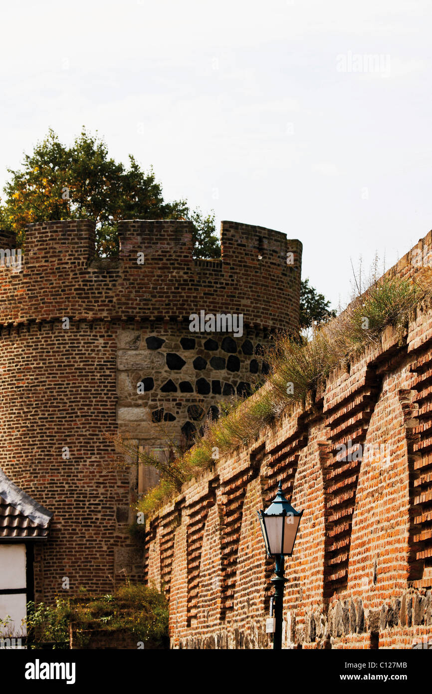 Old city wall of Zons, formerly Feste Zons, a district of Dormagen ...