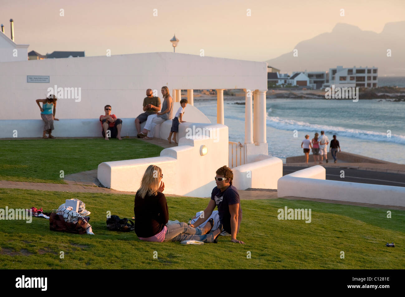 In meeting point, sunset in front of The Blue Peter restaurant, The ...