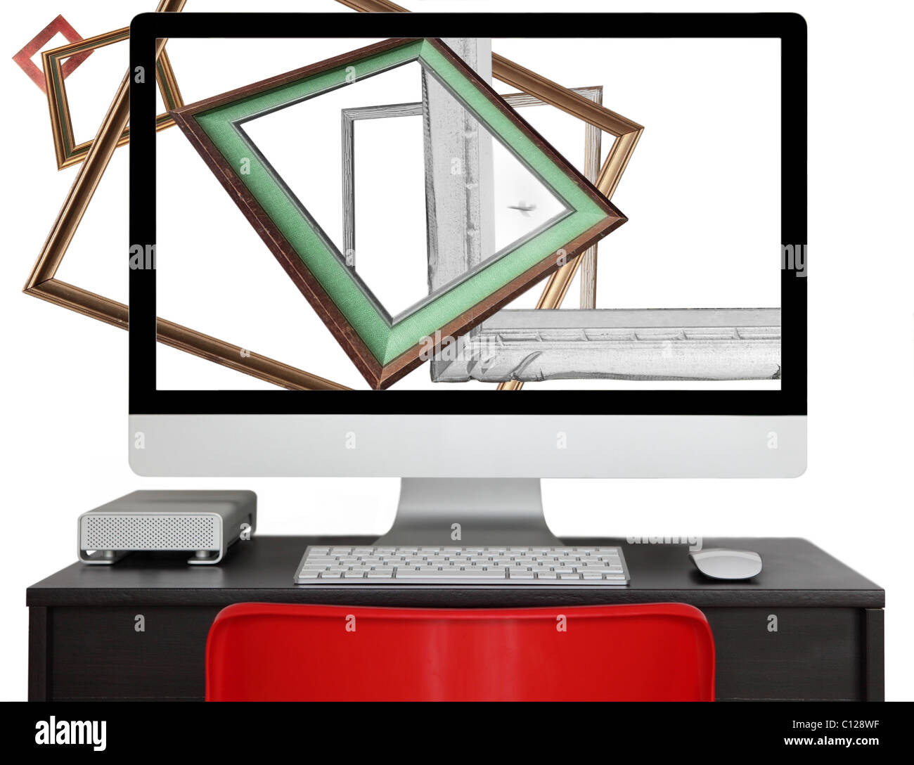 modern computer with large screen, often used by artists and designers ...