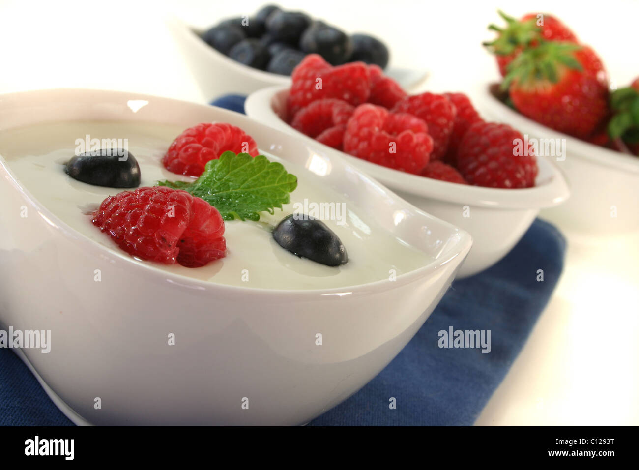 Fruit yoghurt with different varieties of berries Stock Photo - Alamy