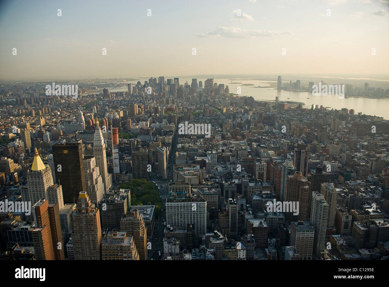 Aerial view from the observation deck of the Empire State Building, New ...