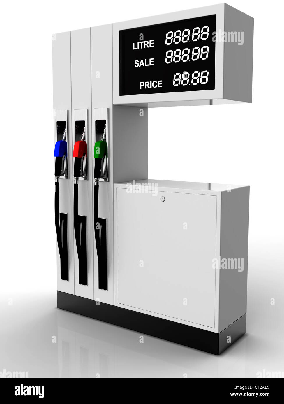 Gas station 3D rendering with easy changeable price Stock Photo - Alamy