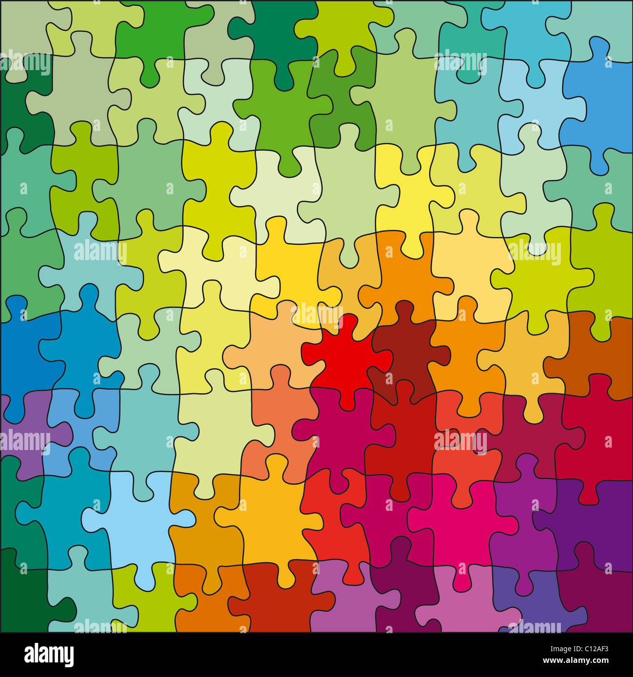 Jigsaw Color Puzzle Stock Photo - Alamy