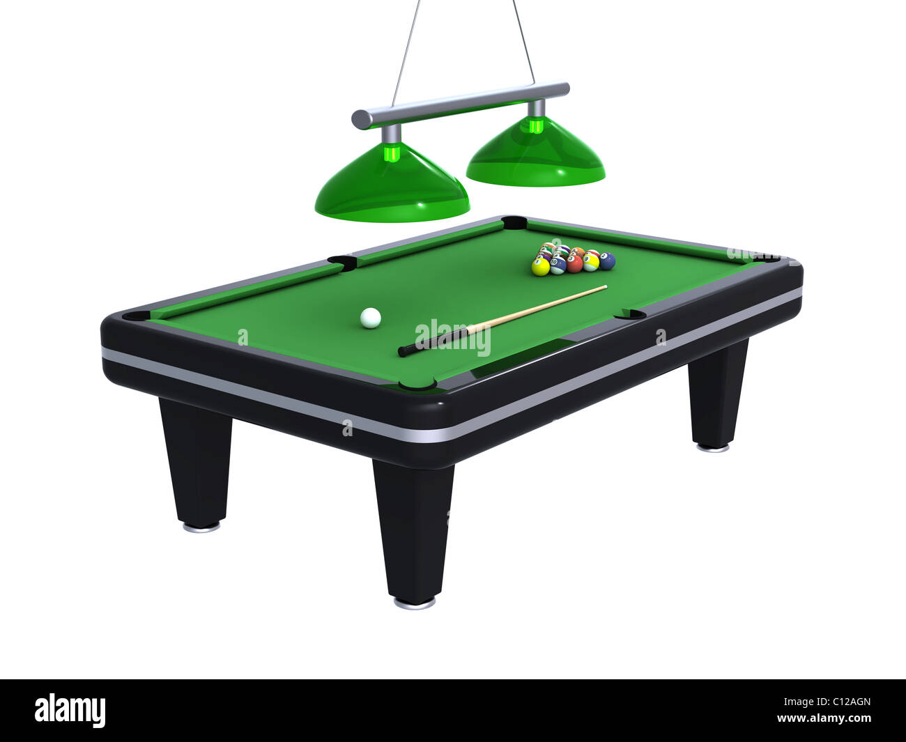 3D rendering of billiard table isolated on white background Stock Photo ...