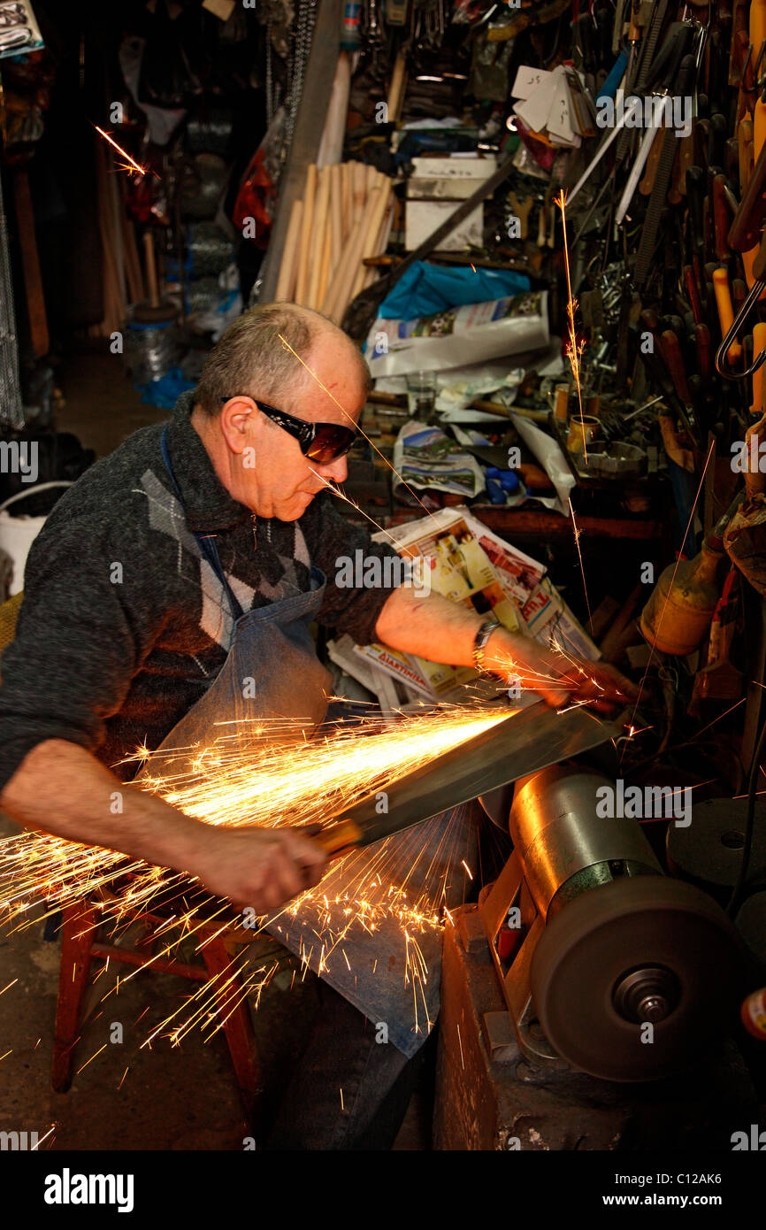 Mr. Mestan Ahmet, a Greek muslim, one of the last traditional knife ...