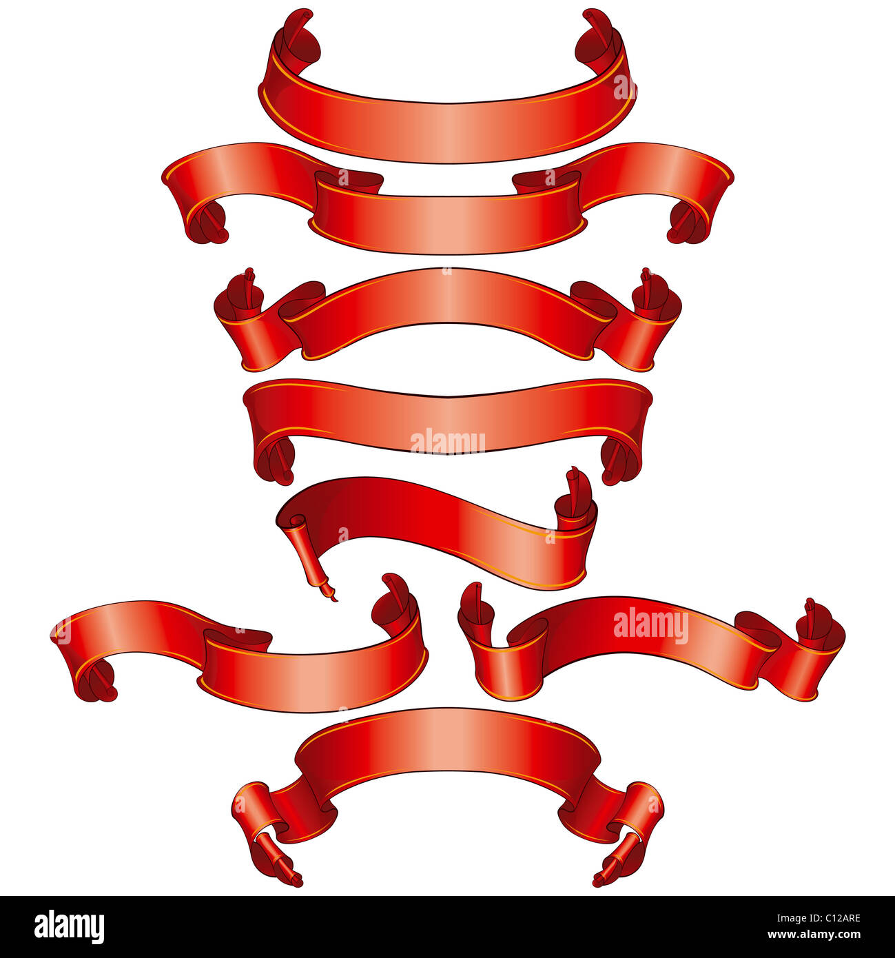 Red Banners Collection Stock Photo - Alamy