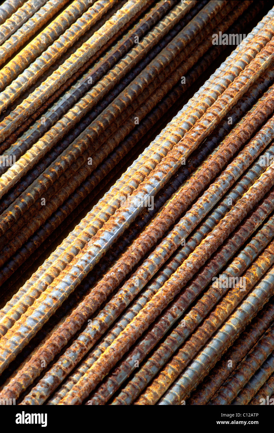 Colorful graphic close up of reinforcing bar for use in stabilizing ...