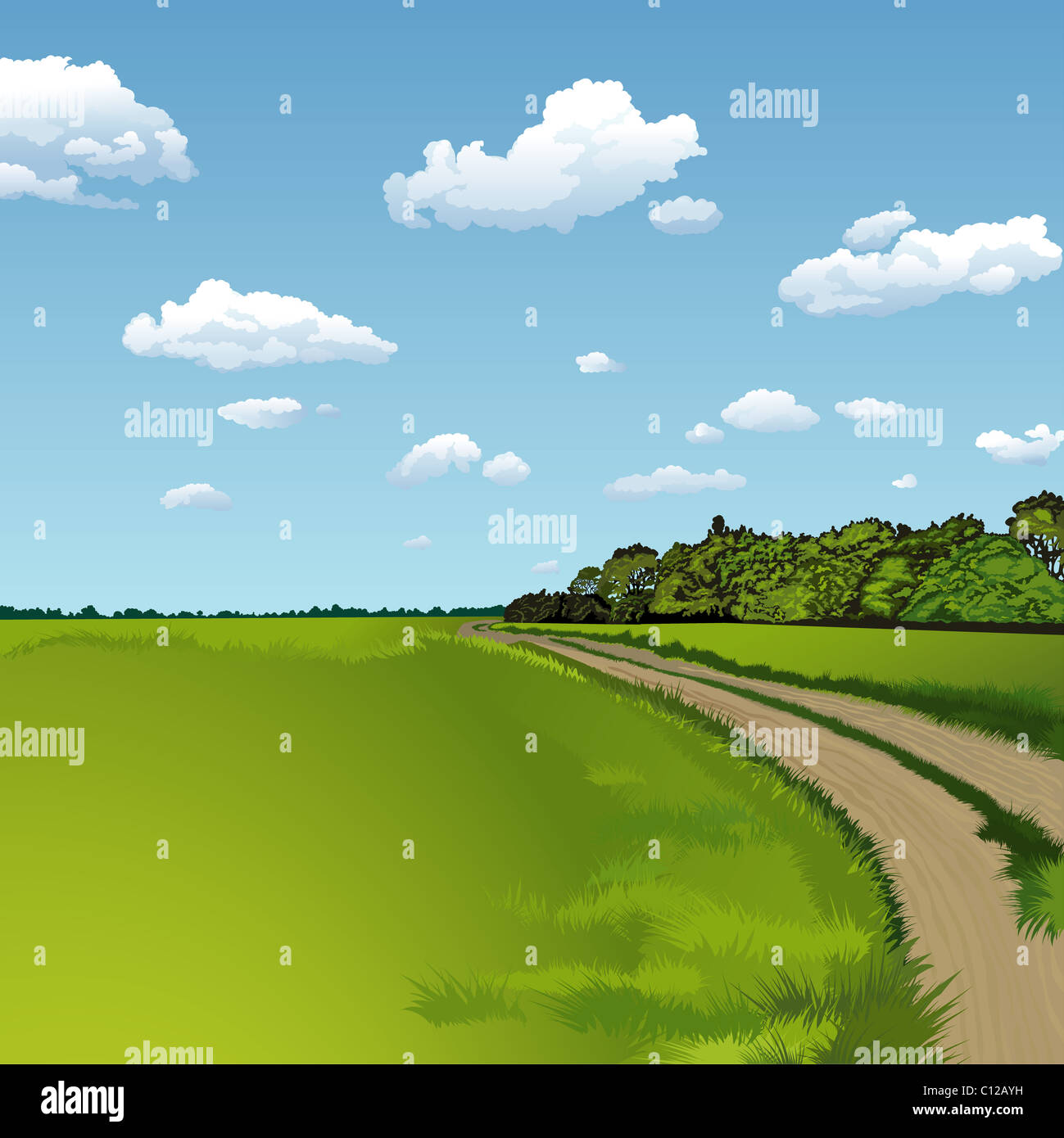 Countryside Road, Rural Scene Stock Photo - Alamy