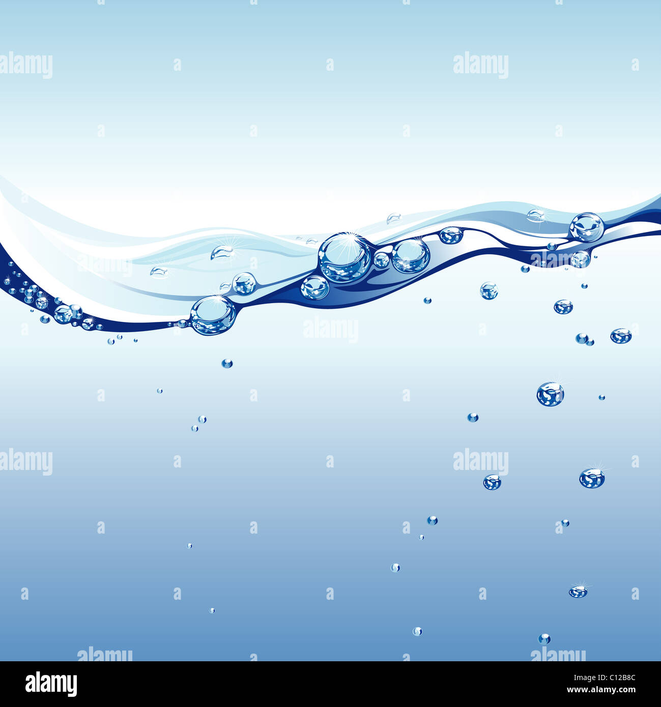 Abstract Water Wave Background With Bubbles Stock Photo - Alamy