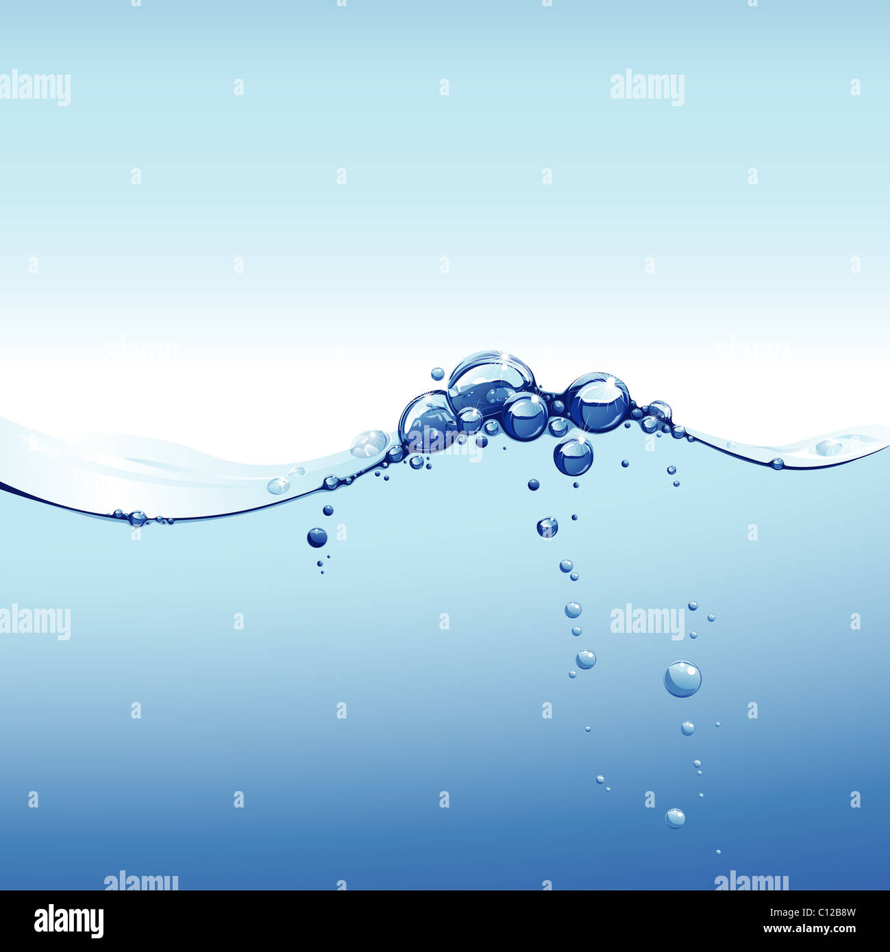 Clear Water Wave With Bubbles Background Stock Photo - Alamy