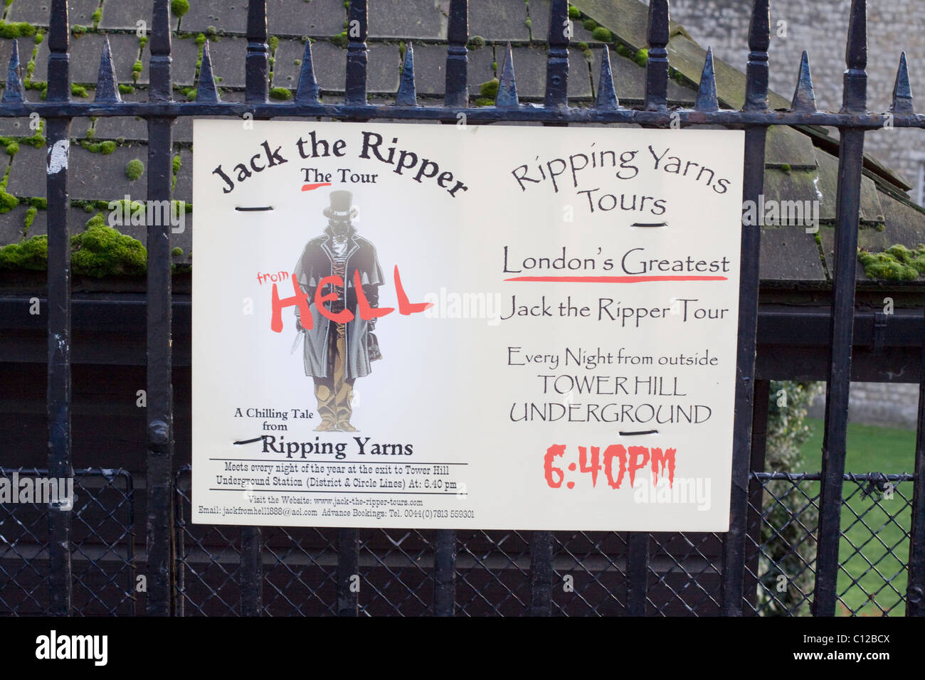 A Poster advertising Jake the Ripper Tours in the city of London ...